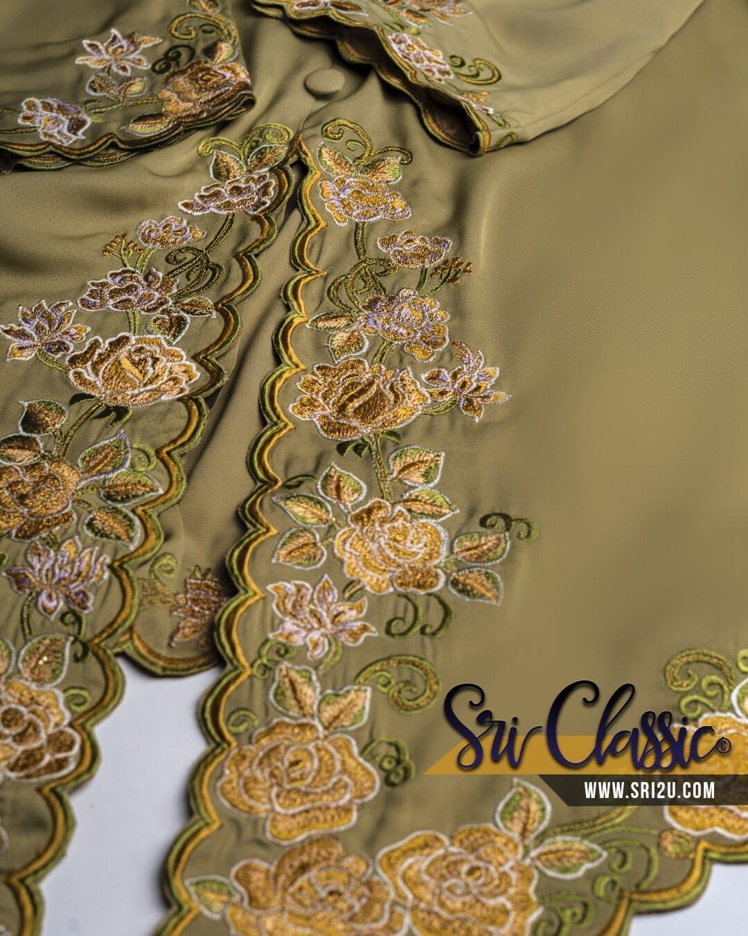 Kebaya Moden Sulam Goyang Motif Bunga Ros ⋆ Butik & Akademi Latihan Sri ...